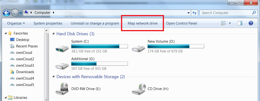 Подключение сетевого диска - Documentation | SCDC